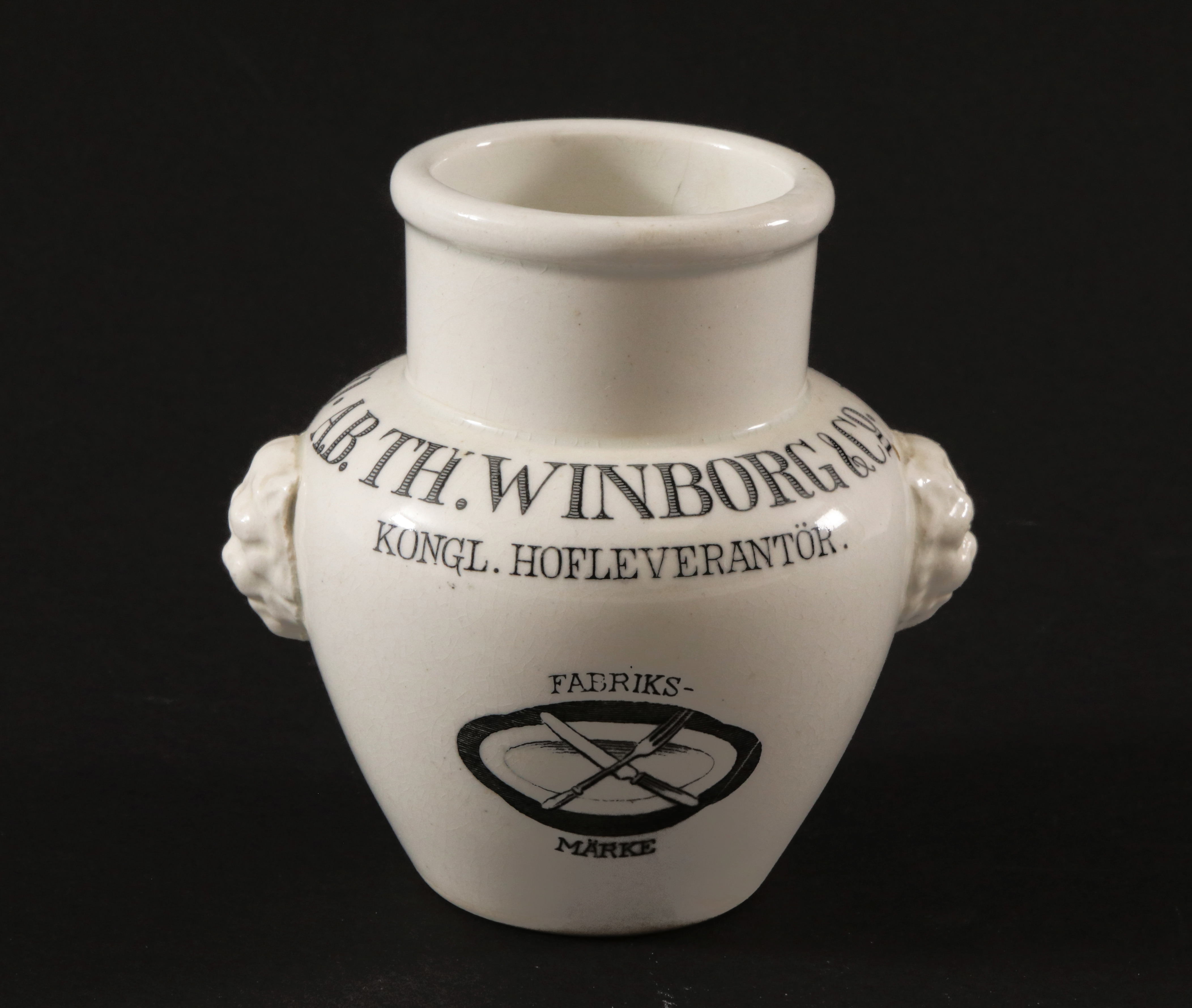 Senapsburk, Th.Winborg & co, Rörstrand, 1800-talets slu | Auktion