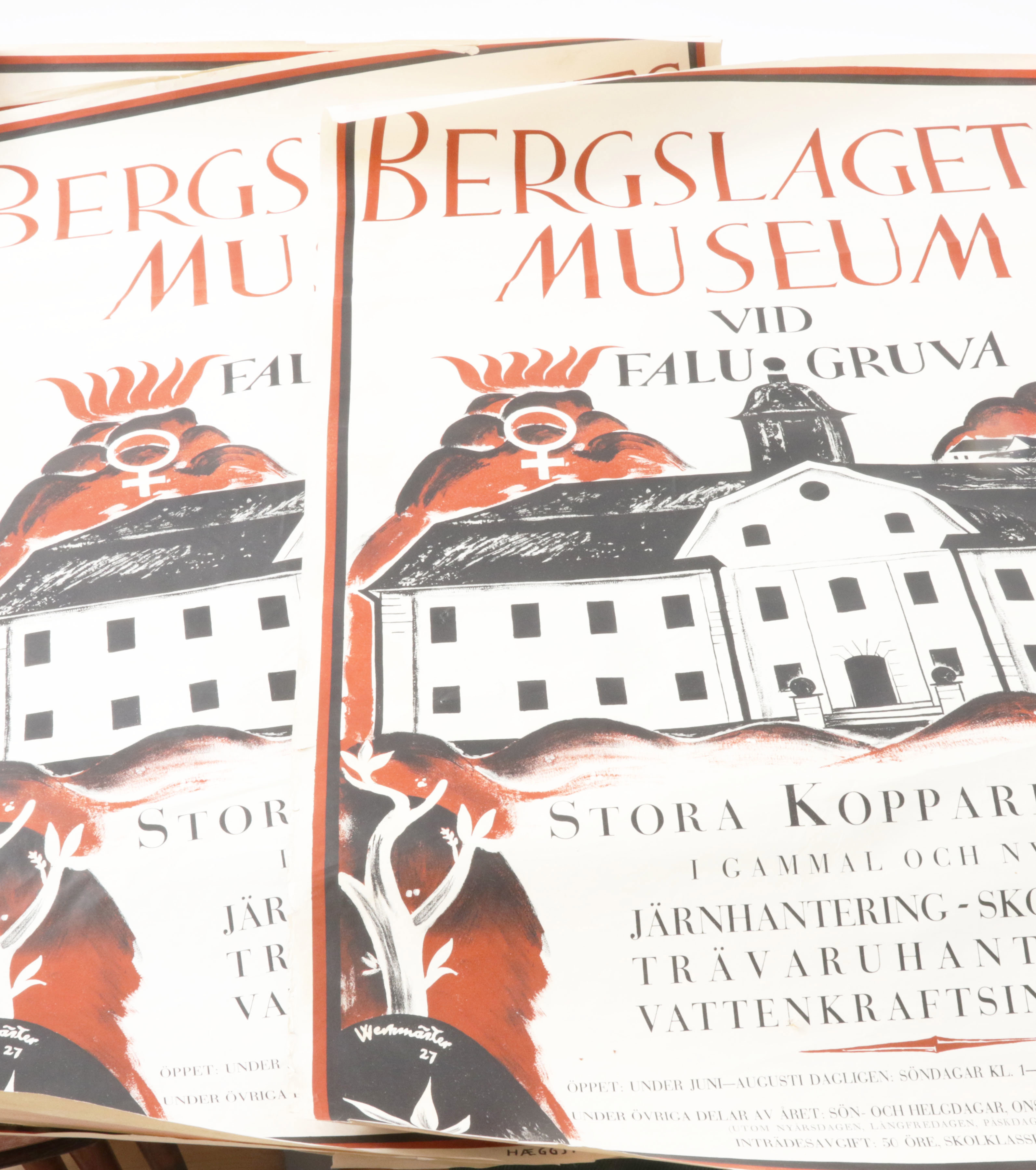 Affischer 4st, "Bergslagets Museum vid Falu Gruva" | Auktion