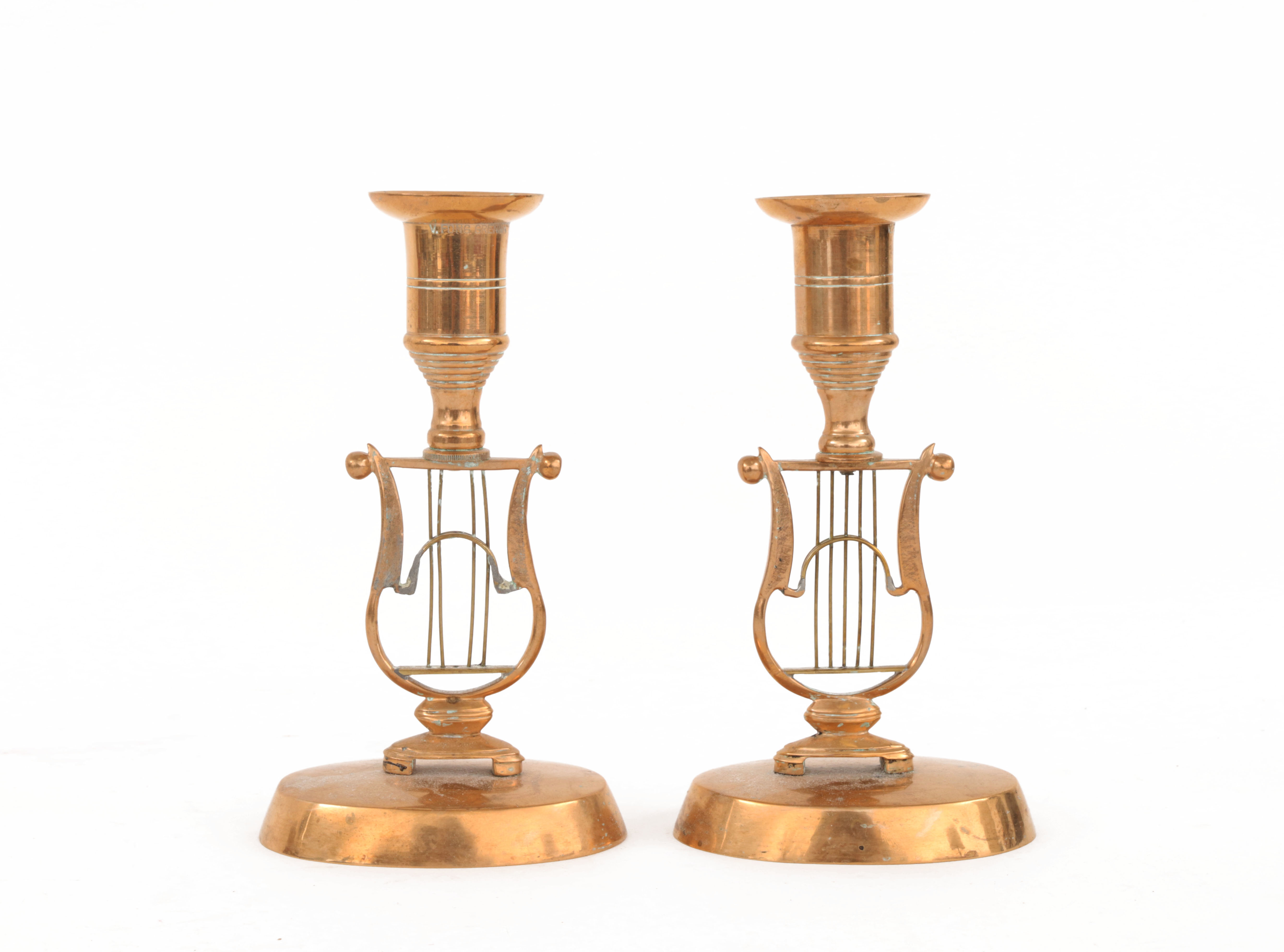 Ljusstakar ett par, empirestil, V.Fong, Gränna | Auktion