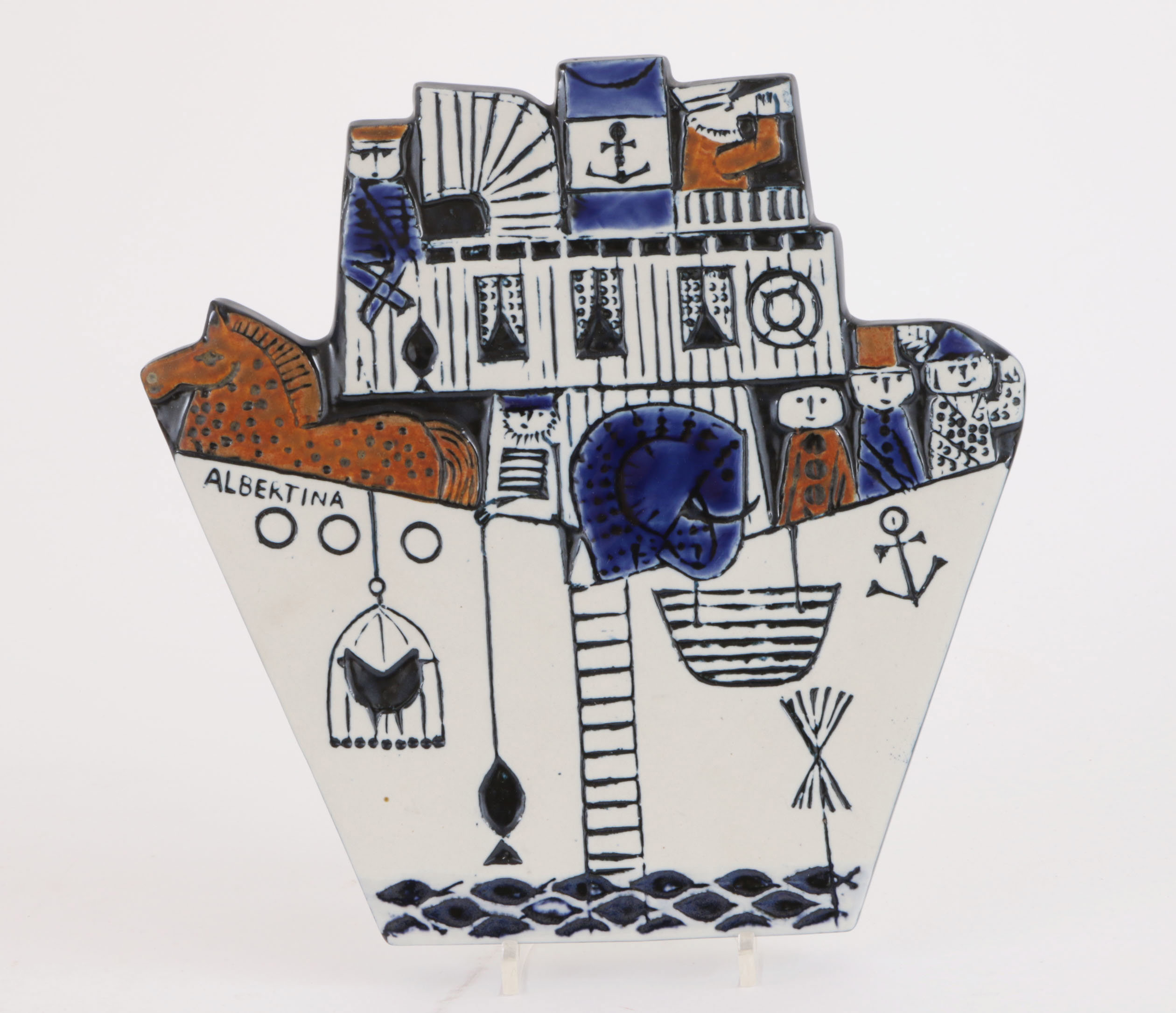 Väggplakett, "Albertina", Lisa Larson för Gustavsberg | Auktion